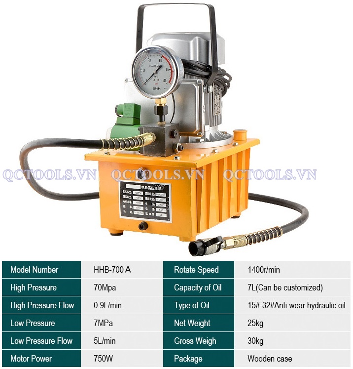 Bơm điện thủy lực 700 bar model HHB-700A